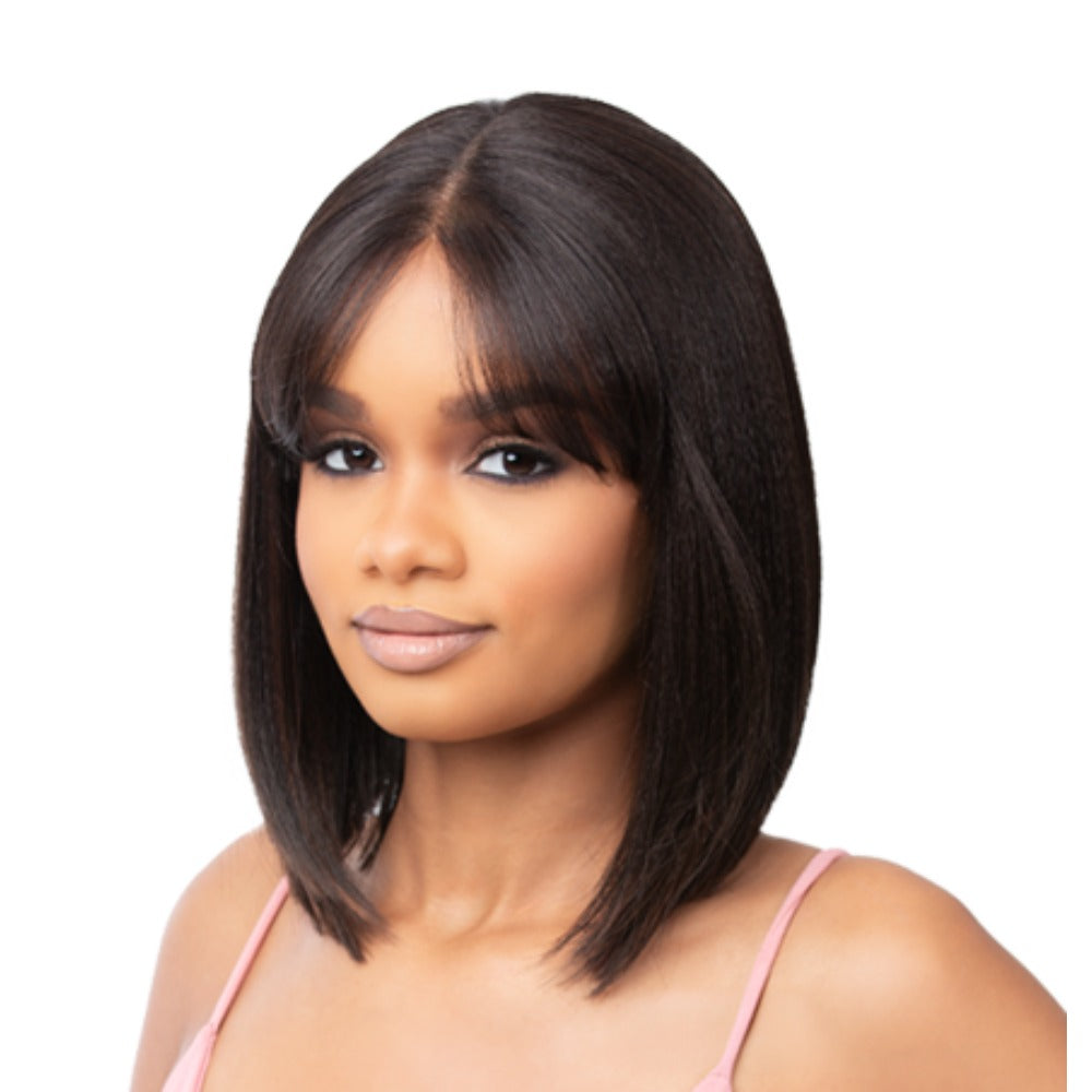 Bff Part Lace Lilia wig Sleek Yaki Bob, Curtain Bangs | Hera BEAUTÉ ...